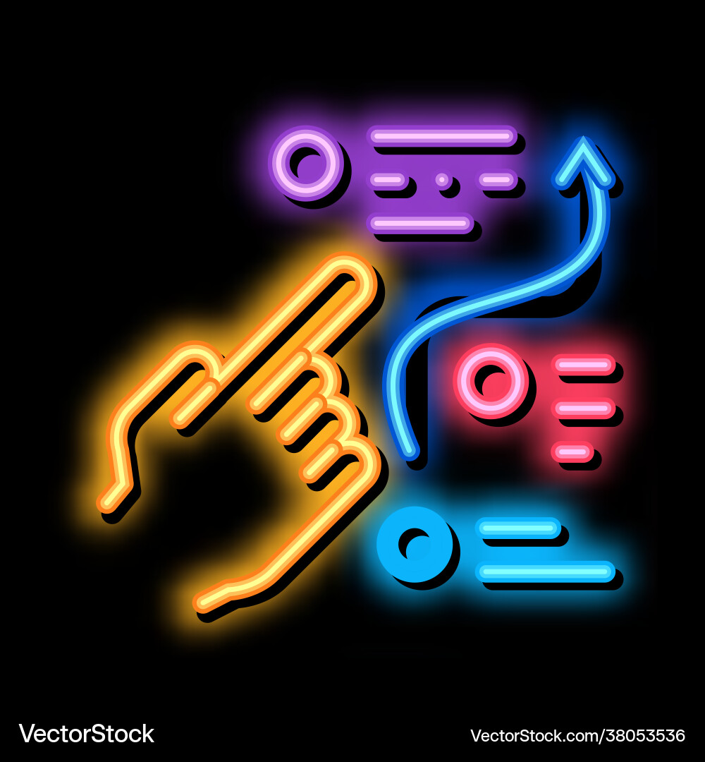 Strategy way neon glow icon Royalty Free Vector Image