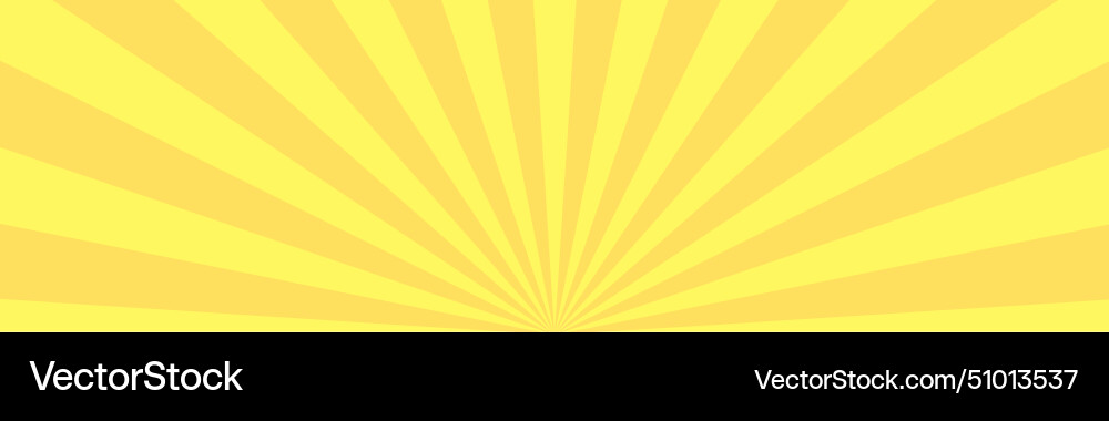 Banner yellow sunrise sunbeam rays lines Vector Image