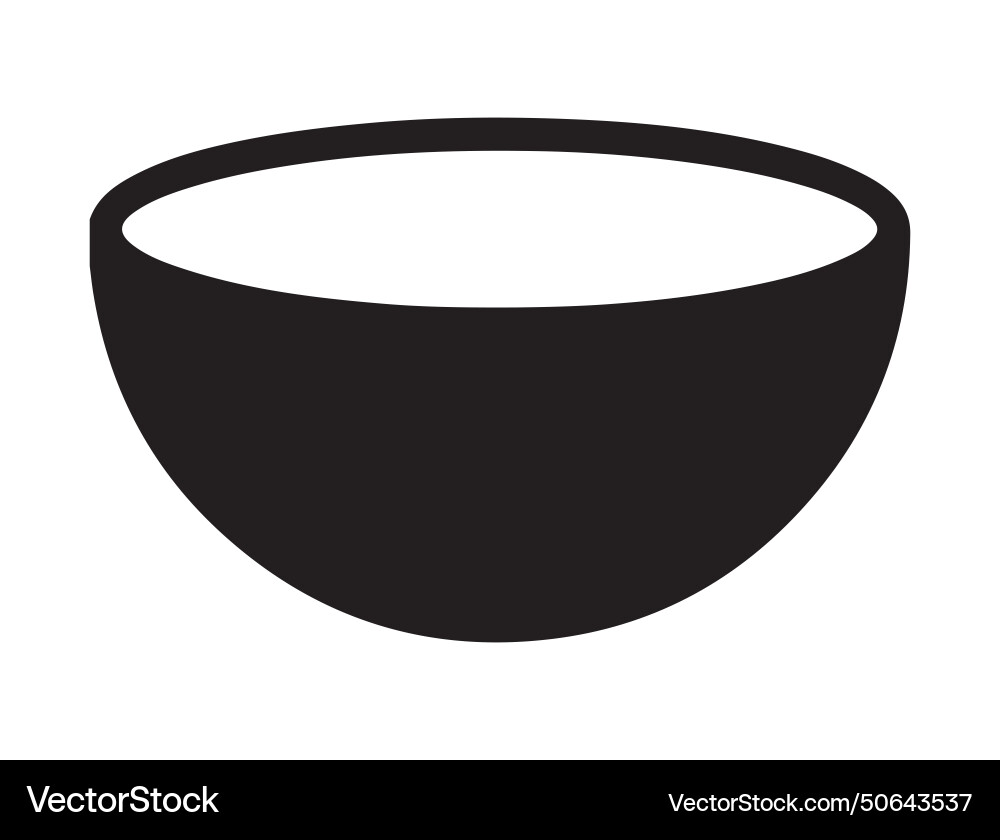 Bowl shape silhouette art Royalty Free Vector Image