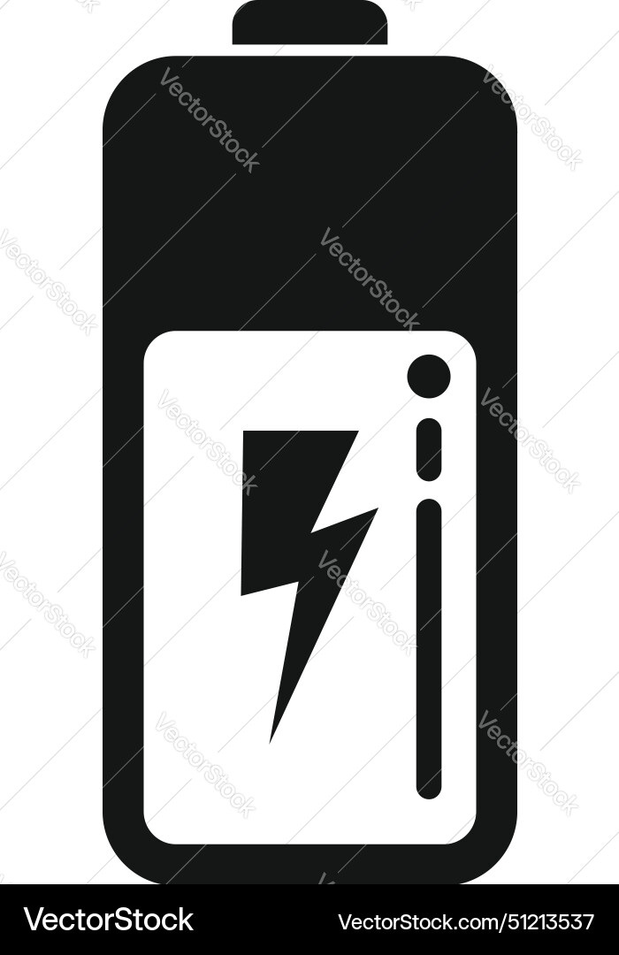 Charge battery low icon simple energy Royalty Free Vector