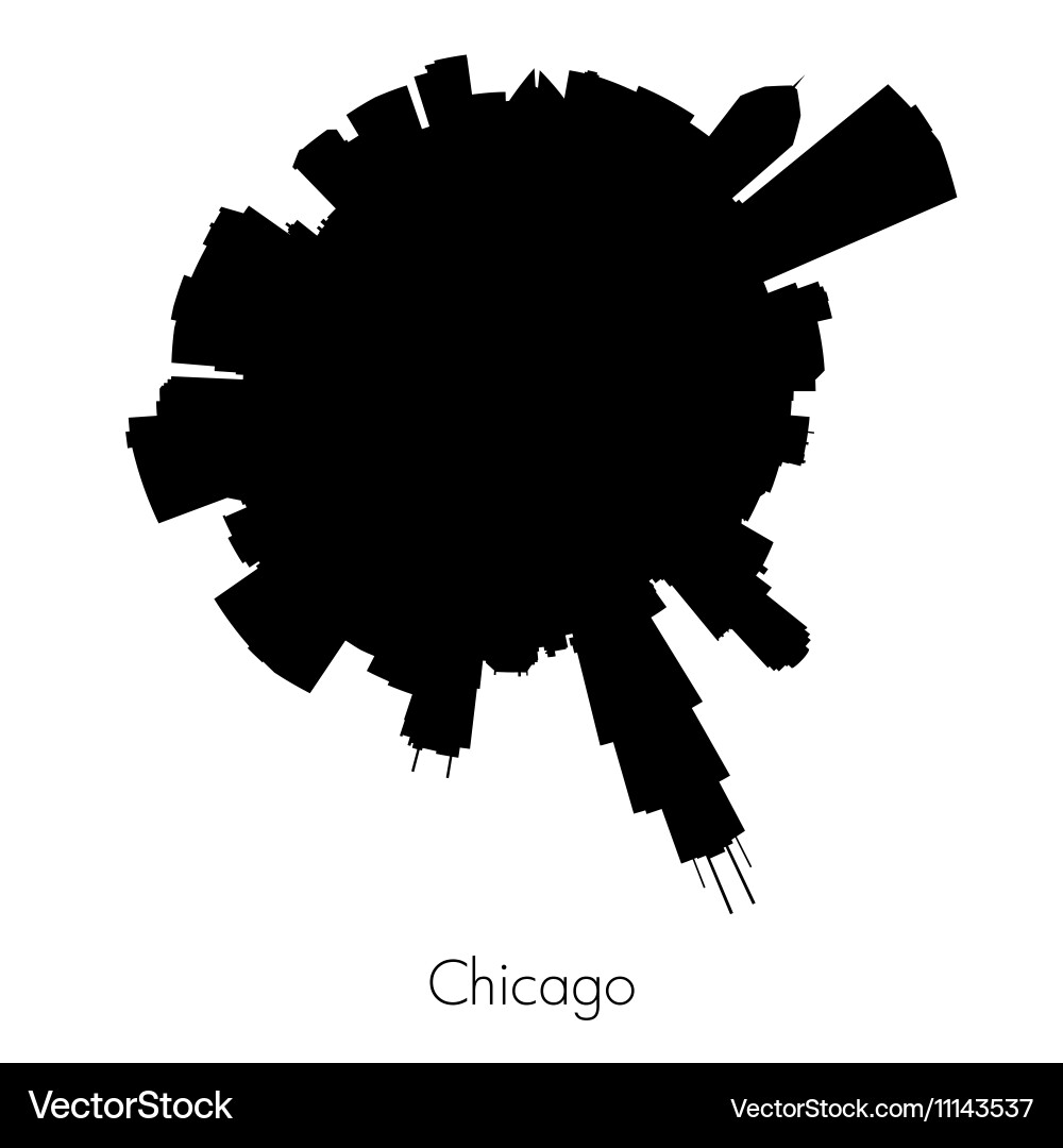 Chicago Skyline Silhouette – Royalty-Free Vector | VectorStock