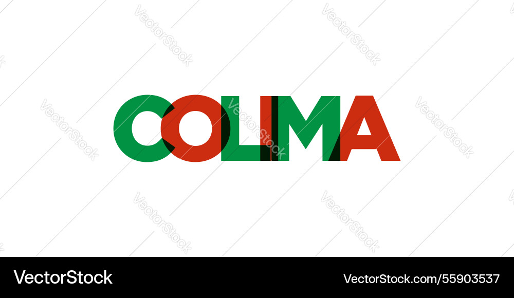 Colima in the mexico emblem design features Vector Image