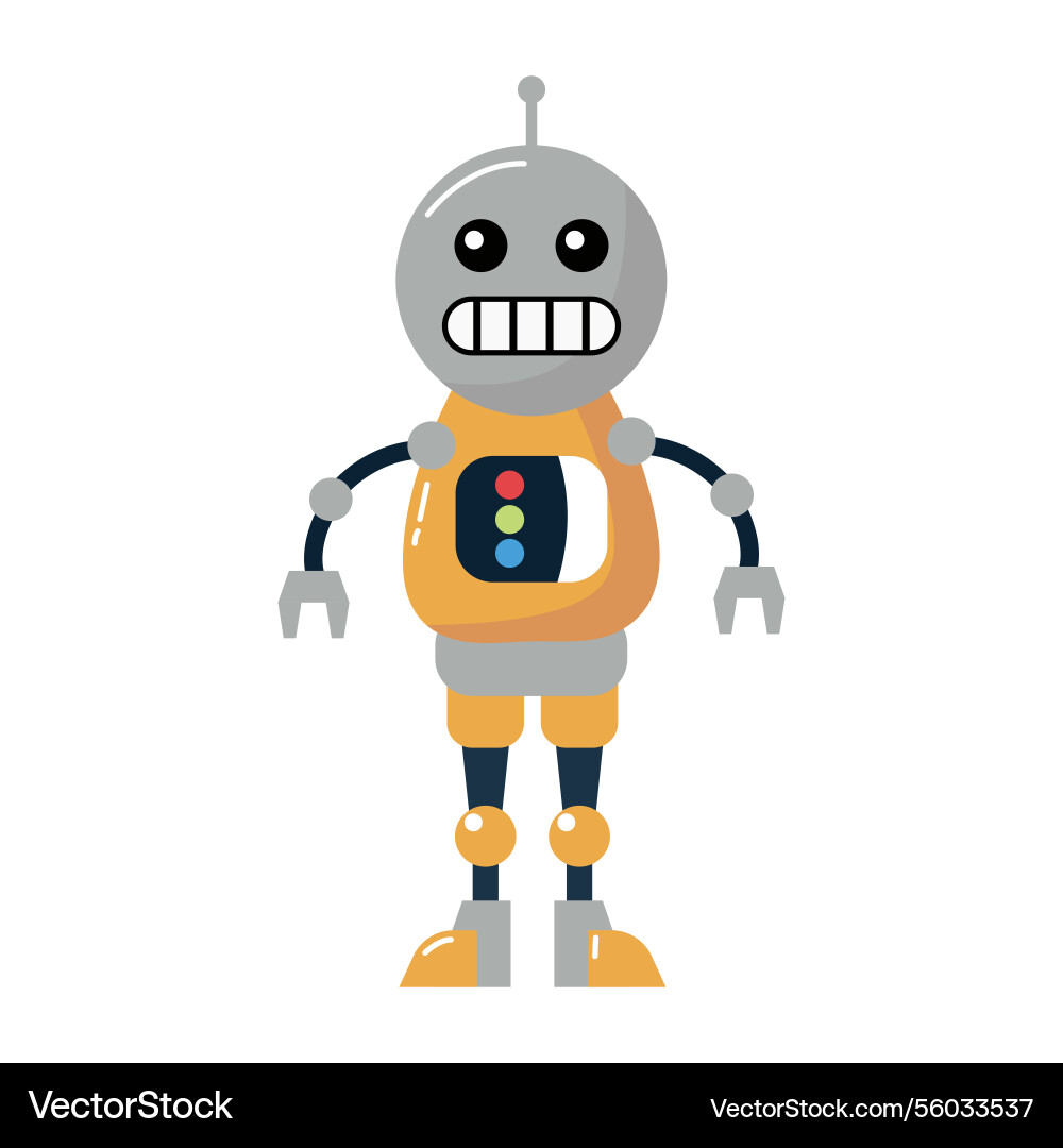 Fancy robot on white isolated background Vector Image