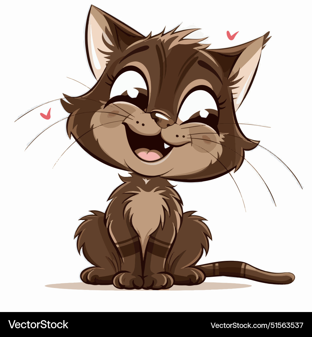 Happy cartoon cat with an expressive smile Vector Image