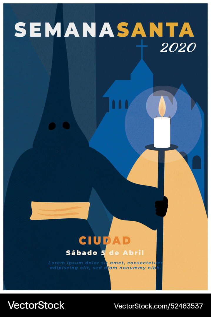 Holy week poster template Royalty Free Vector Image