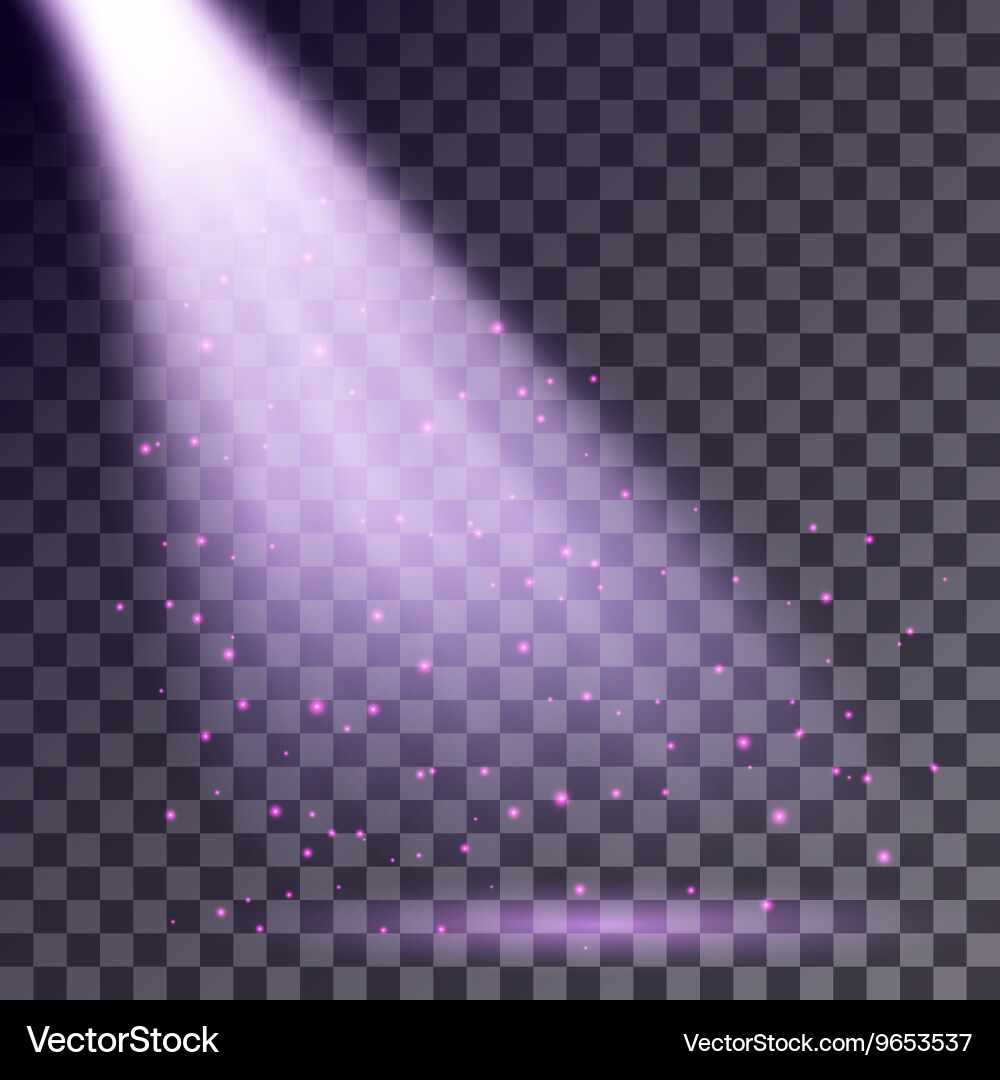 Purple rays from spotlight Royalty Free Vector Image