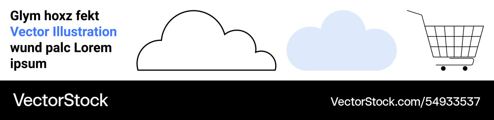 Simple cloud and shopping cart with Royalty Free Vector
