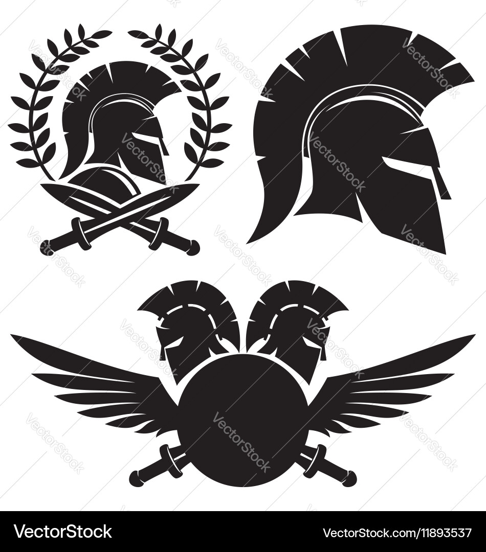 Spartan black signs Royalty Free Vector Image - VectorStock