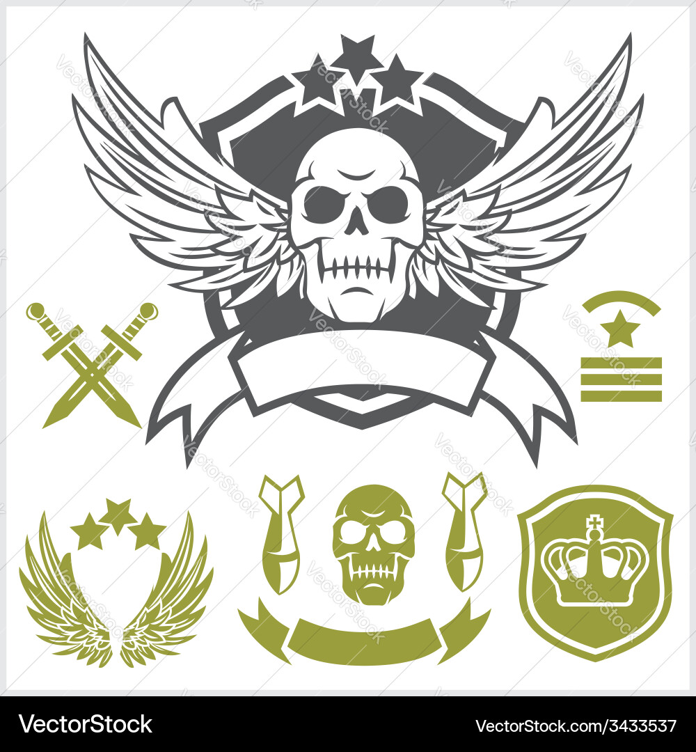 Special unit military patches Royalty Free Vector Image