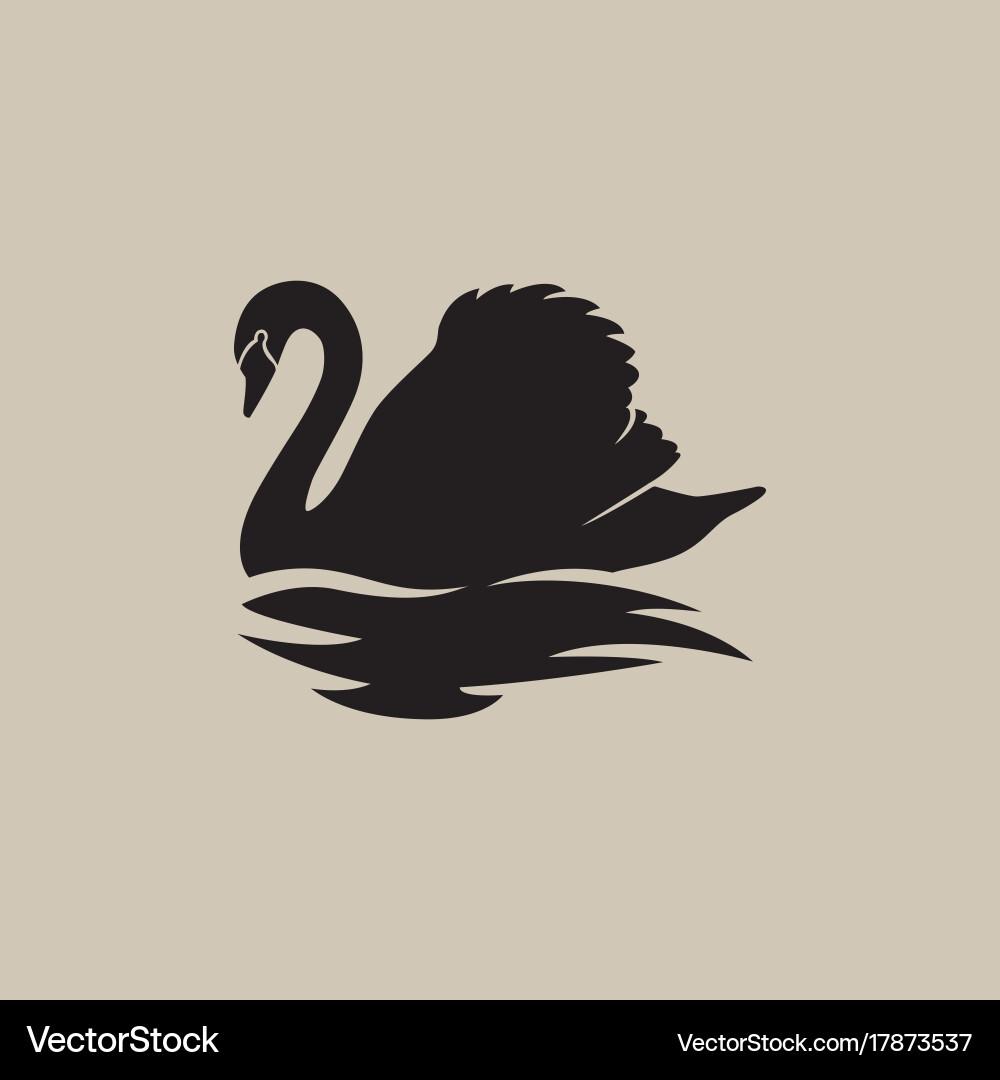 Swan logo sign emblem-09 Royalty Free Vector Image