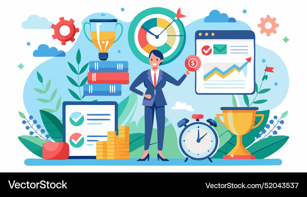 Time management for business success Royalty Free Vector