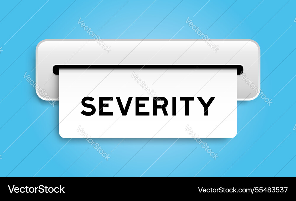 White coupon banner with word severity from Vector Image