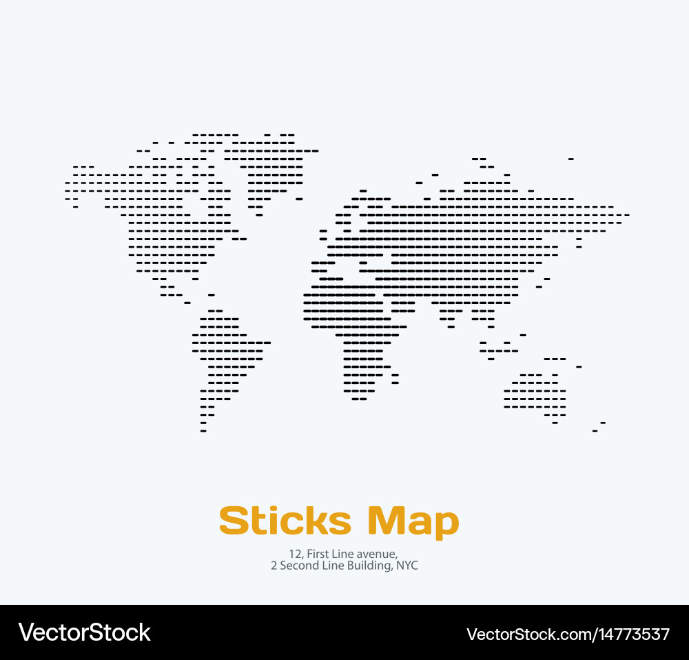 World map with sticks lines for business Vector Image