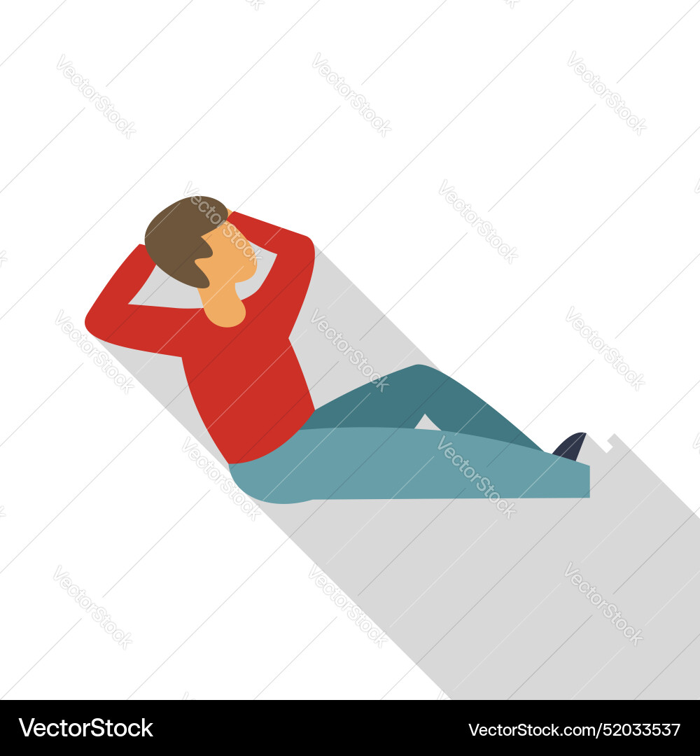 Young man relaxing lying down with hands behind Vector Image