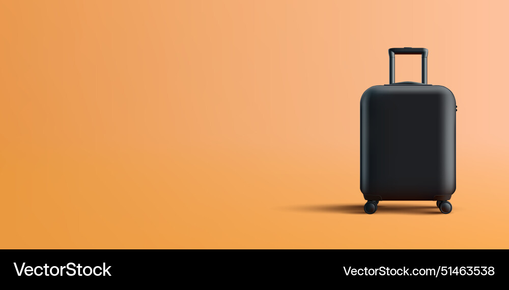 3d render baggage suitcase with extendable handle Vector Image