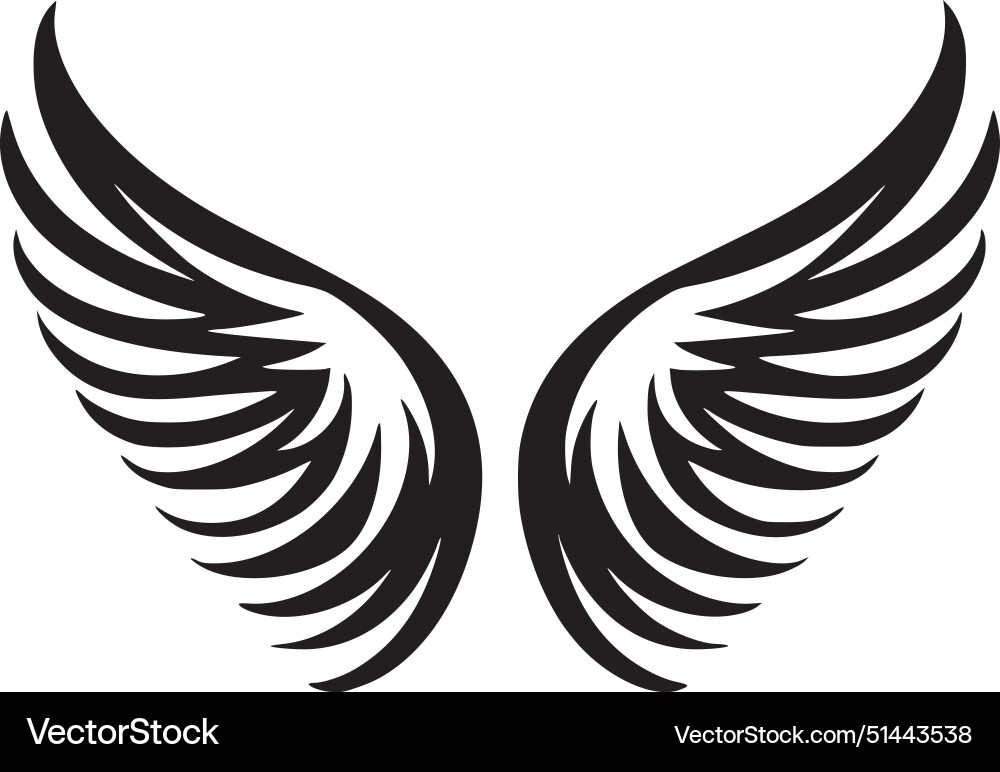 Angel wings - black and white isolated icon Vector Image