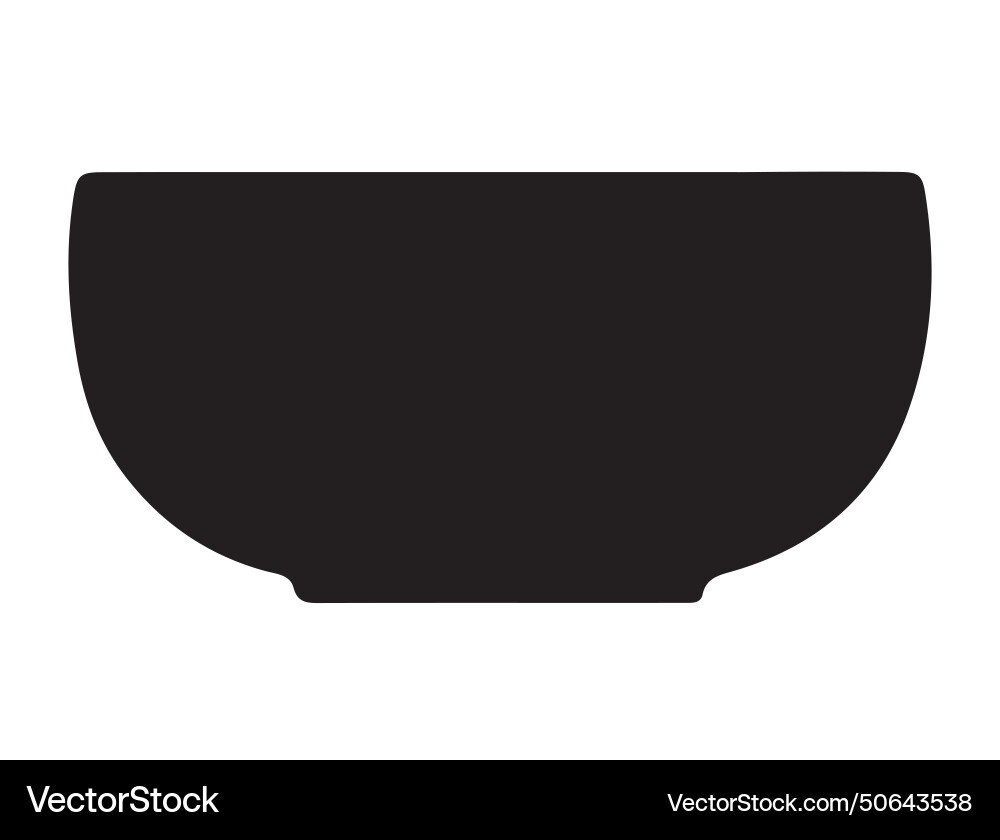Bowl shape silhouette art Royalty Free Vector Image