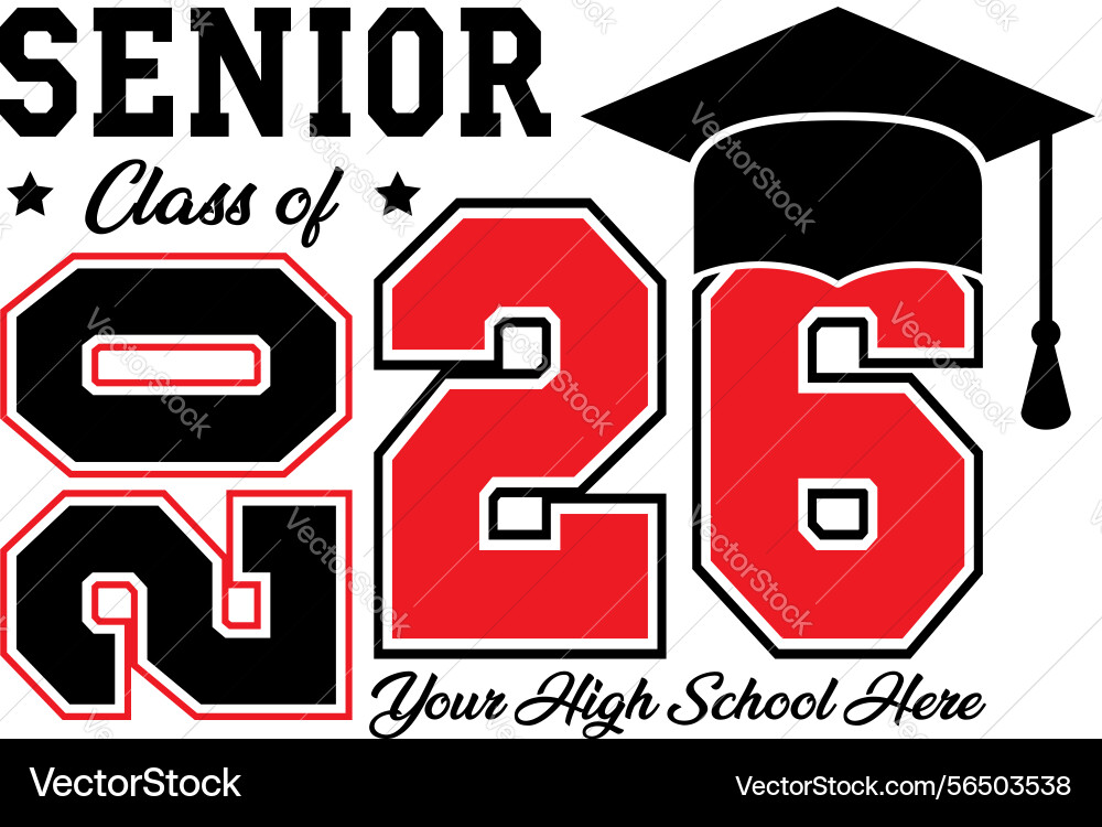 Class of 2026 Graduation Royalty Free Vector Image