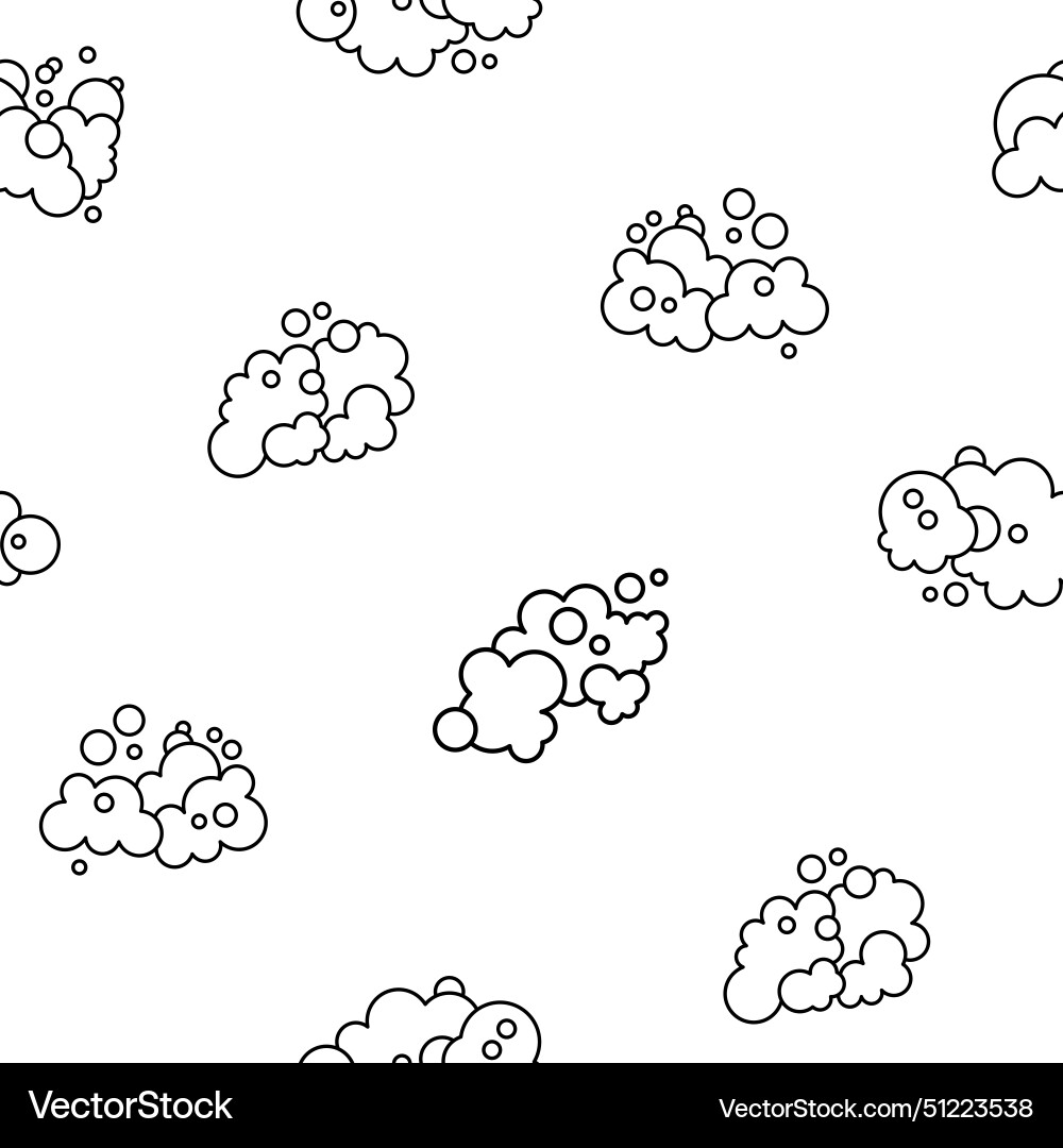 Foam soap seamless pattern coloring page Vector Image