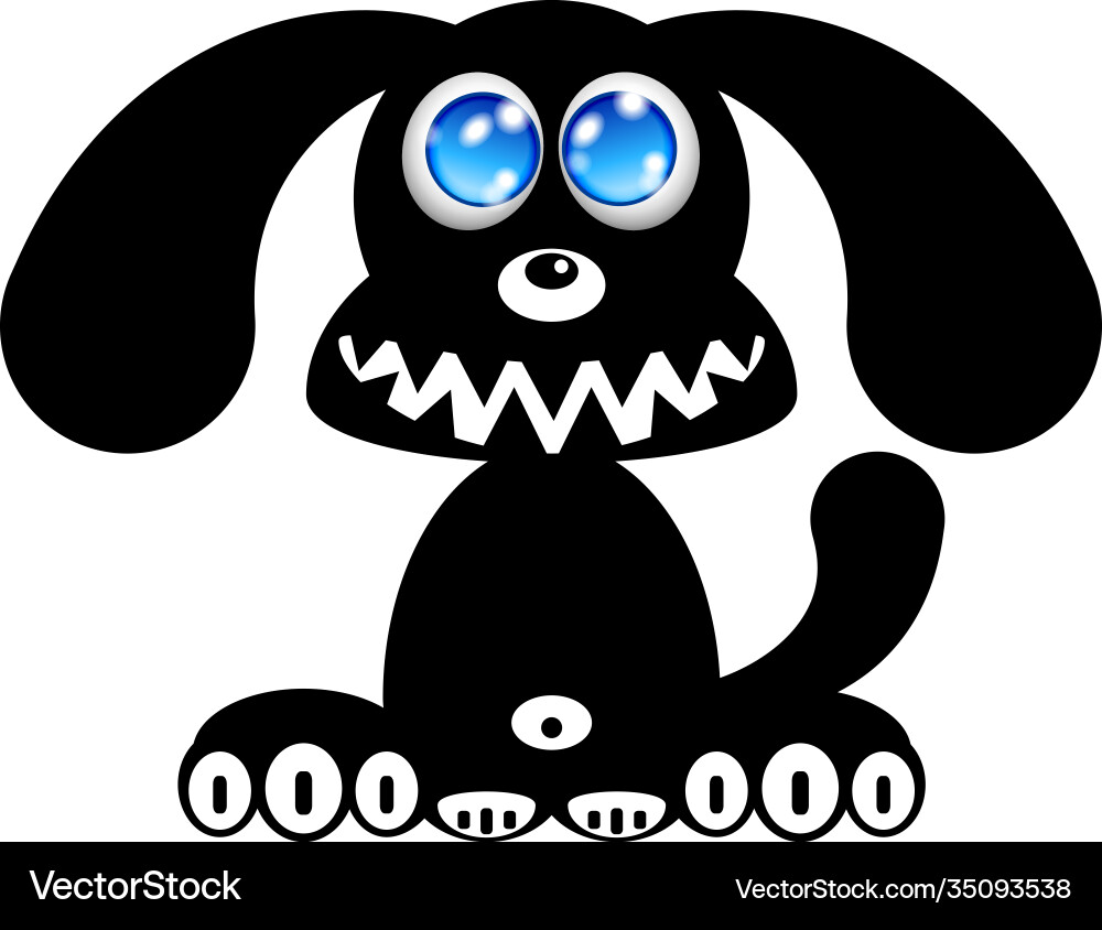 Happy puppy dog silhouette Royalty Free Vector Image