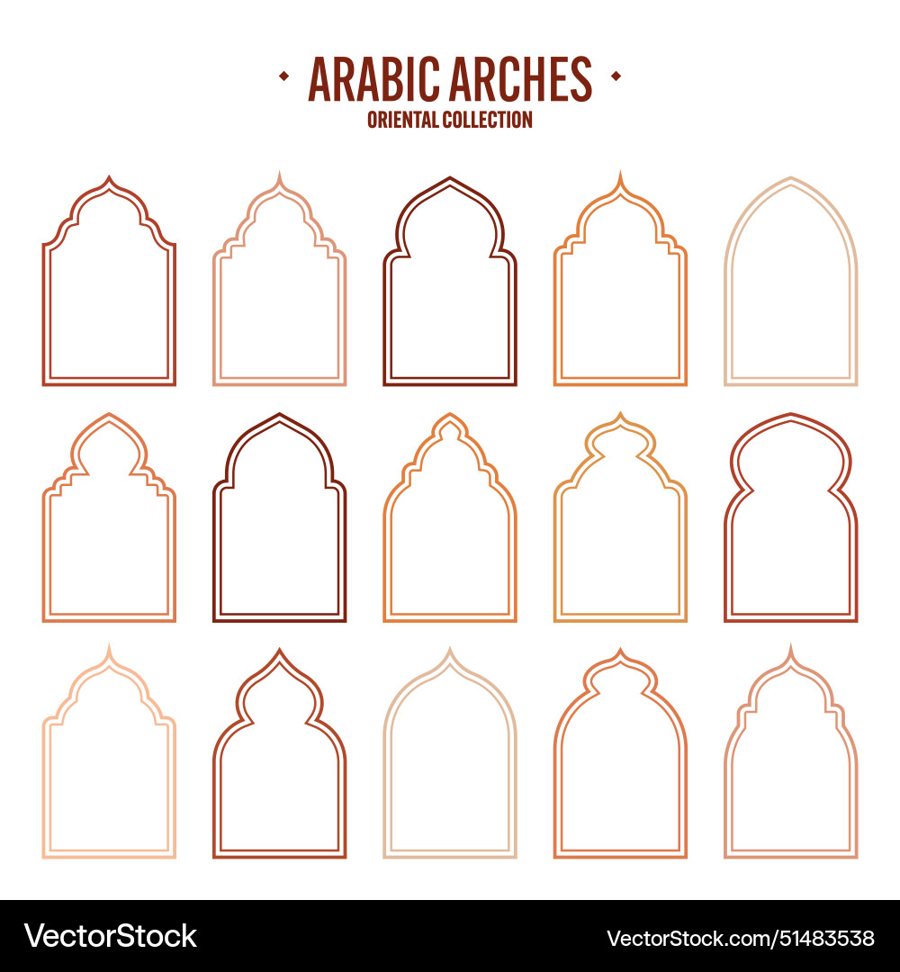 Islamic frames oriental style objects arabic Vector Image