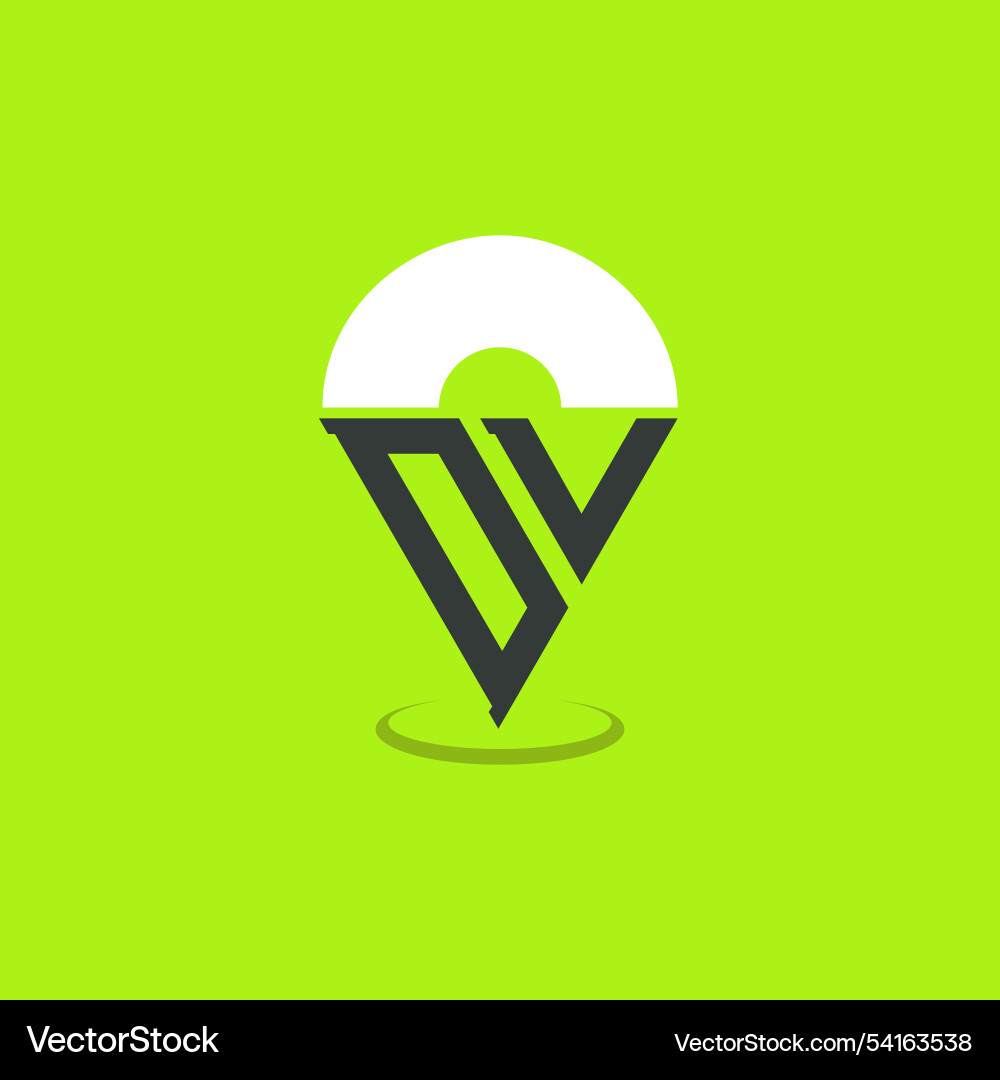 Letter dv location logo design modern initials Vector Image