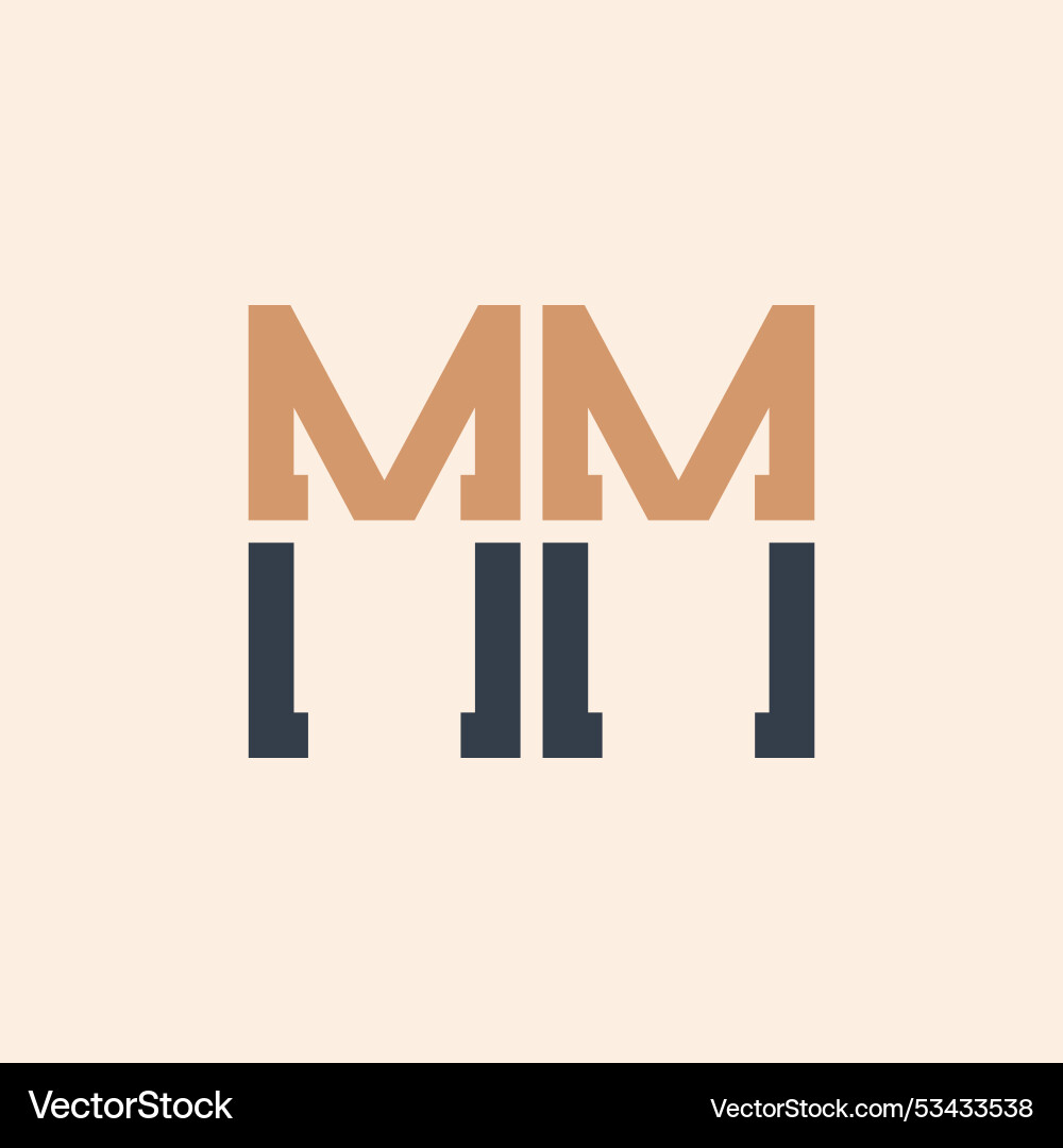 Modern mm letter logo design creative and Vector Image