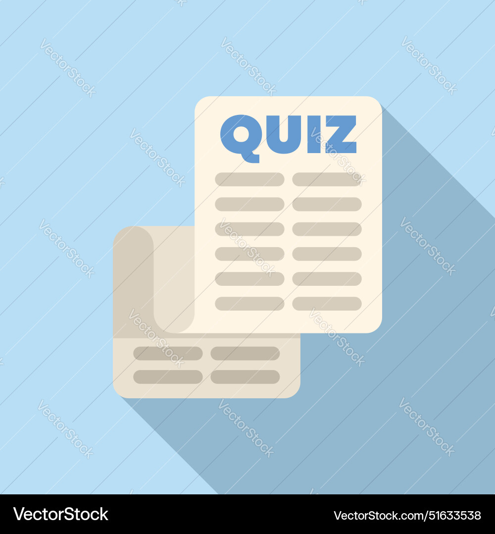 Online quiz taking showing test paper for school Vector Image