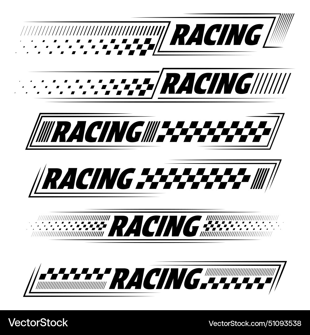 Racing schwarz sport decals Royalty Free Vector Image
