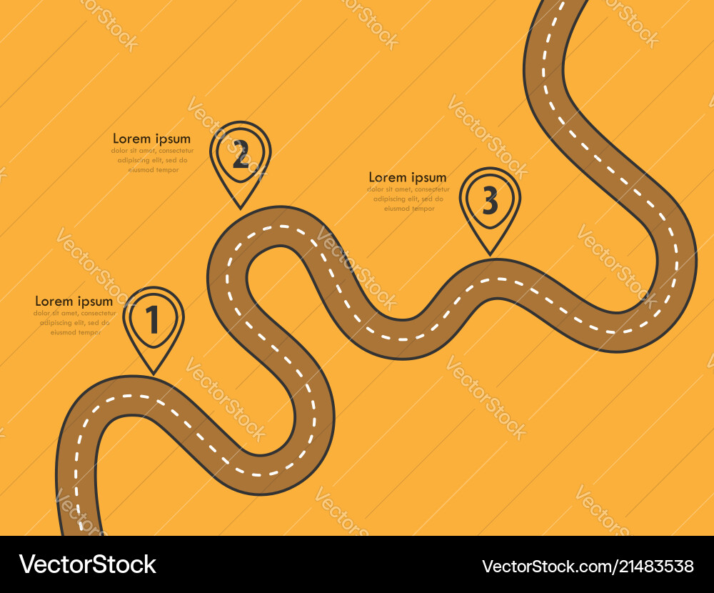 Road Trip Route Infographic Royalty Free Vector Image