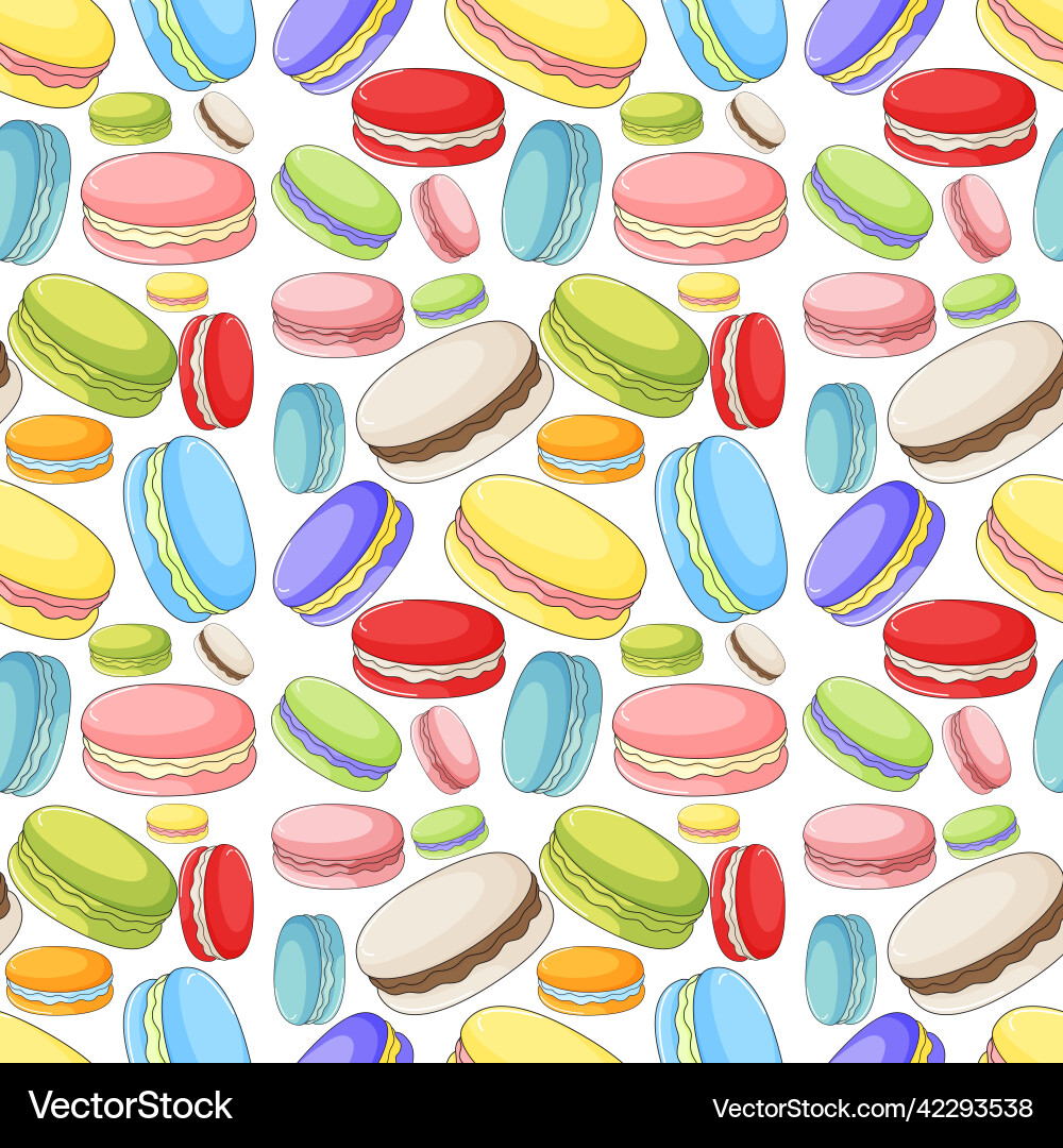 Seamless background design with colorful macaron Vector Image