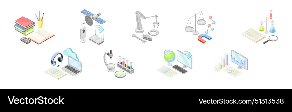 Stem education and science object equipment Vector Image
