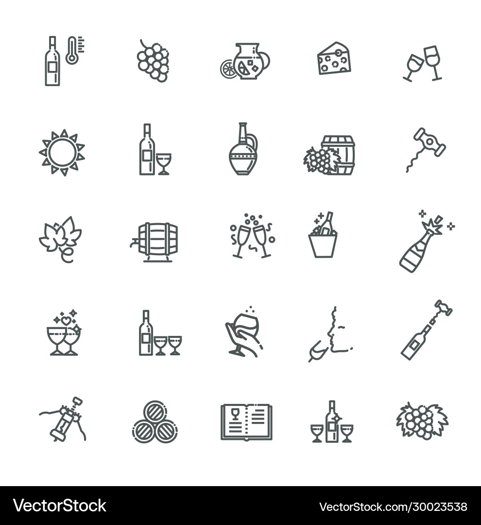 Wine icons set Royalty Free Vector Image - VectorStock