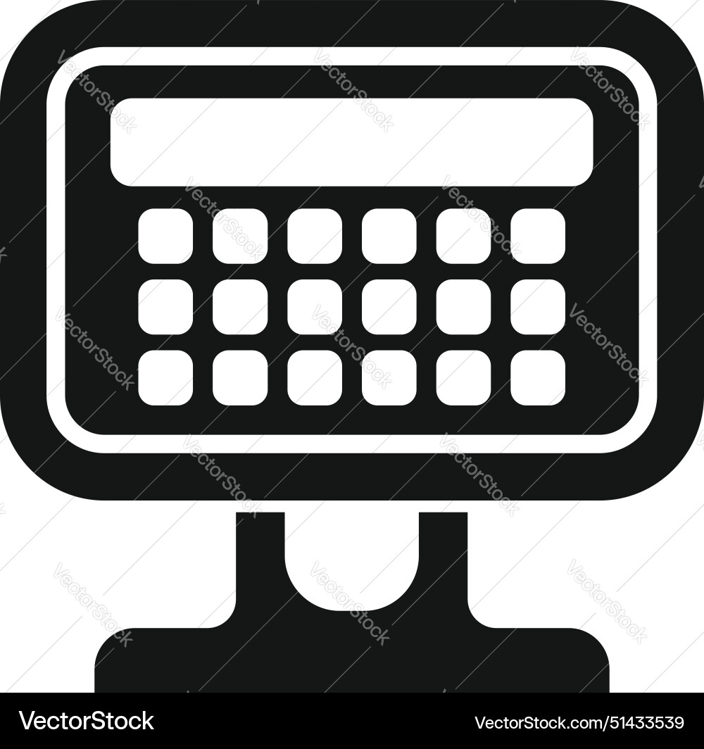 Black and white of a computer monitor Royalty Free Vector