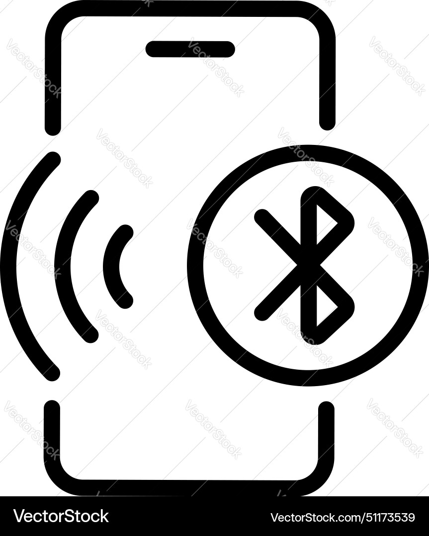 Bluetooth outline icon smartphone Royalty Free Vector Image