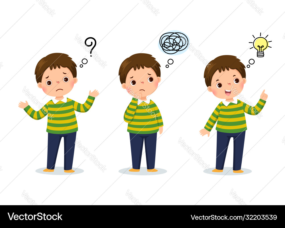 Thinking Kid Cartoon