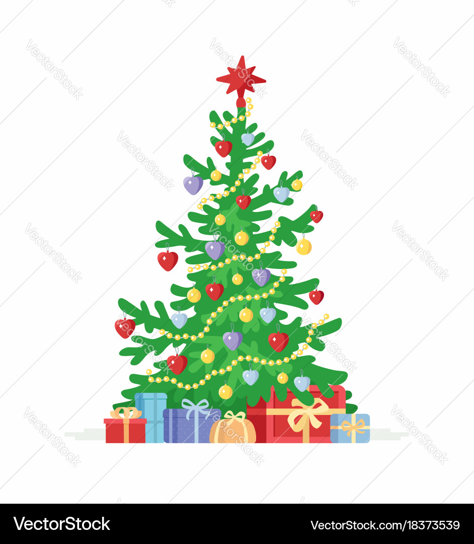 Christmas tree - cartoon characters isolated Vector Image
