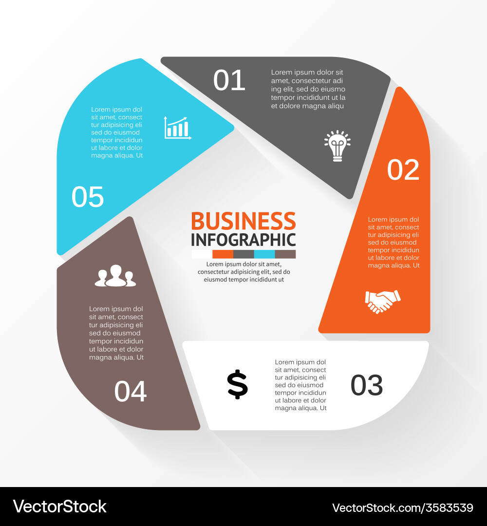 Circle pentagon infographic template for diagram Vector Image