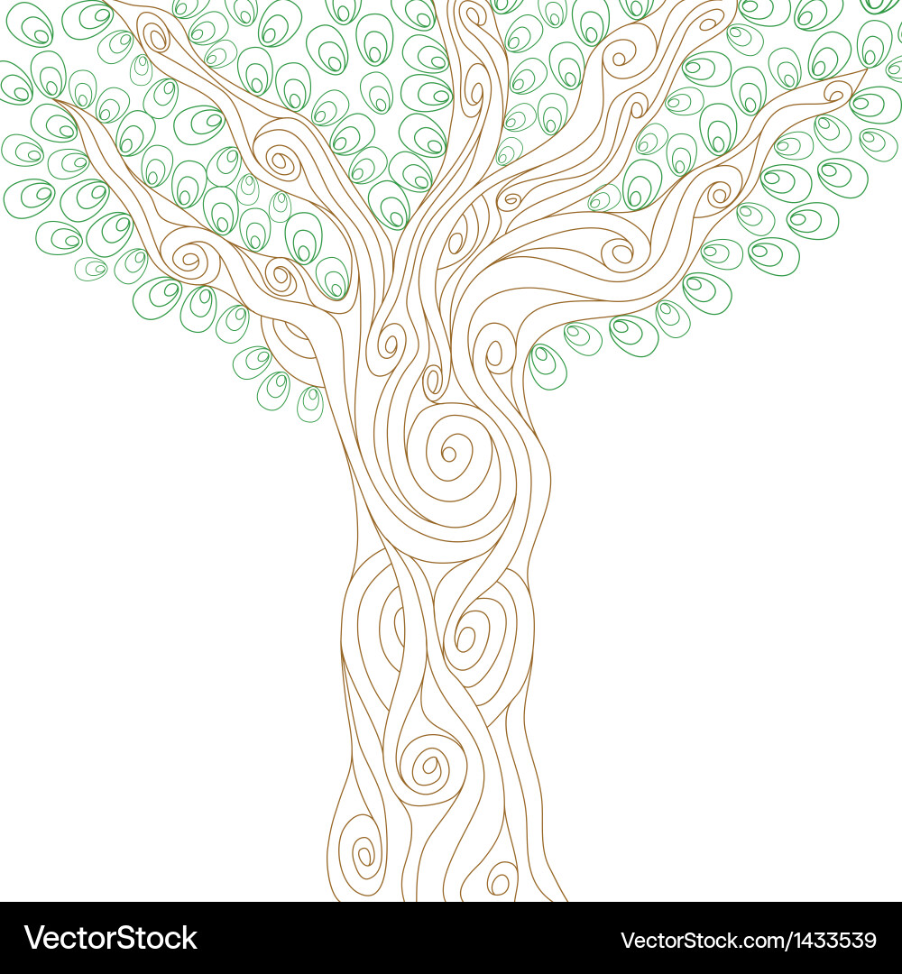 Curly tree Royalty Free Vector Image - VectorStock