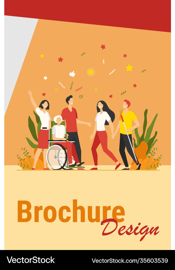 Disabled people help and diversity Royalty Free Vector Image