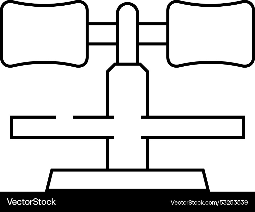 Leg support gym equipment line icon Royalty Free Vector
