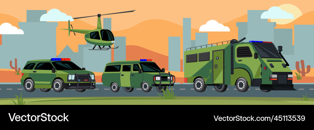 Military Transport Fleet Royalty Free Vector Image