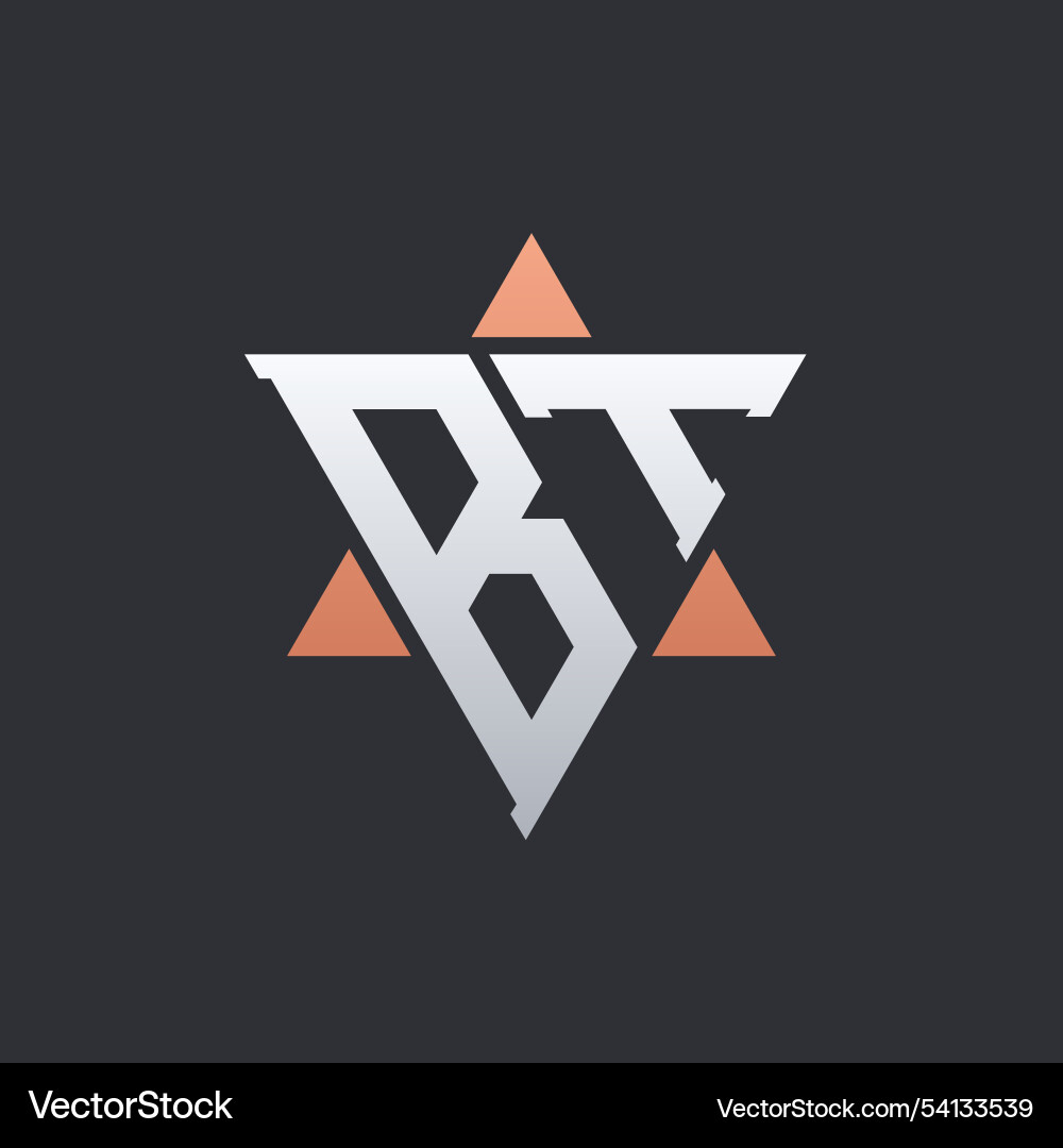 Modern bt letter logo design with geometric Vector Image