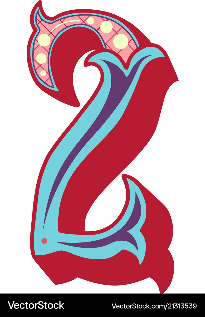 Number 2 lettering Royalty Free Vector Image - VectorStock