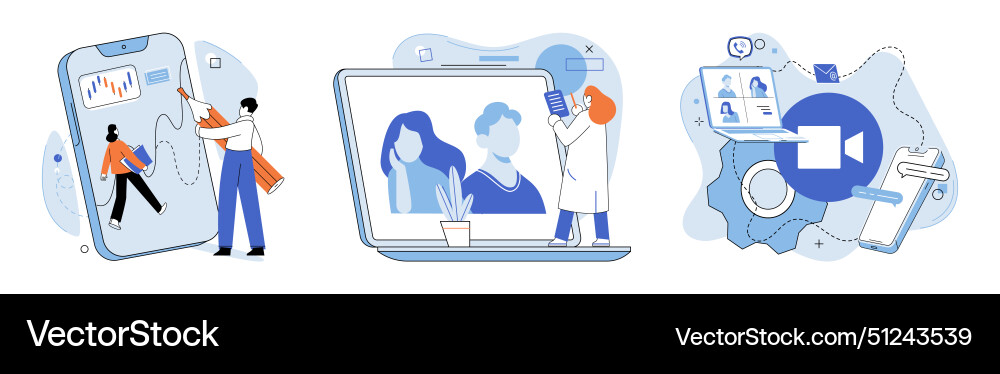 Online communication virtual meetings provide Vector Image