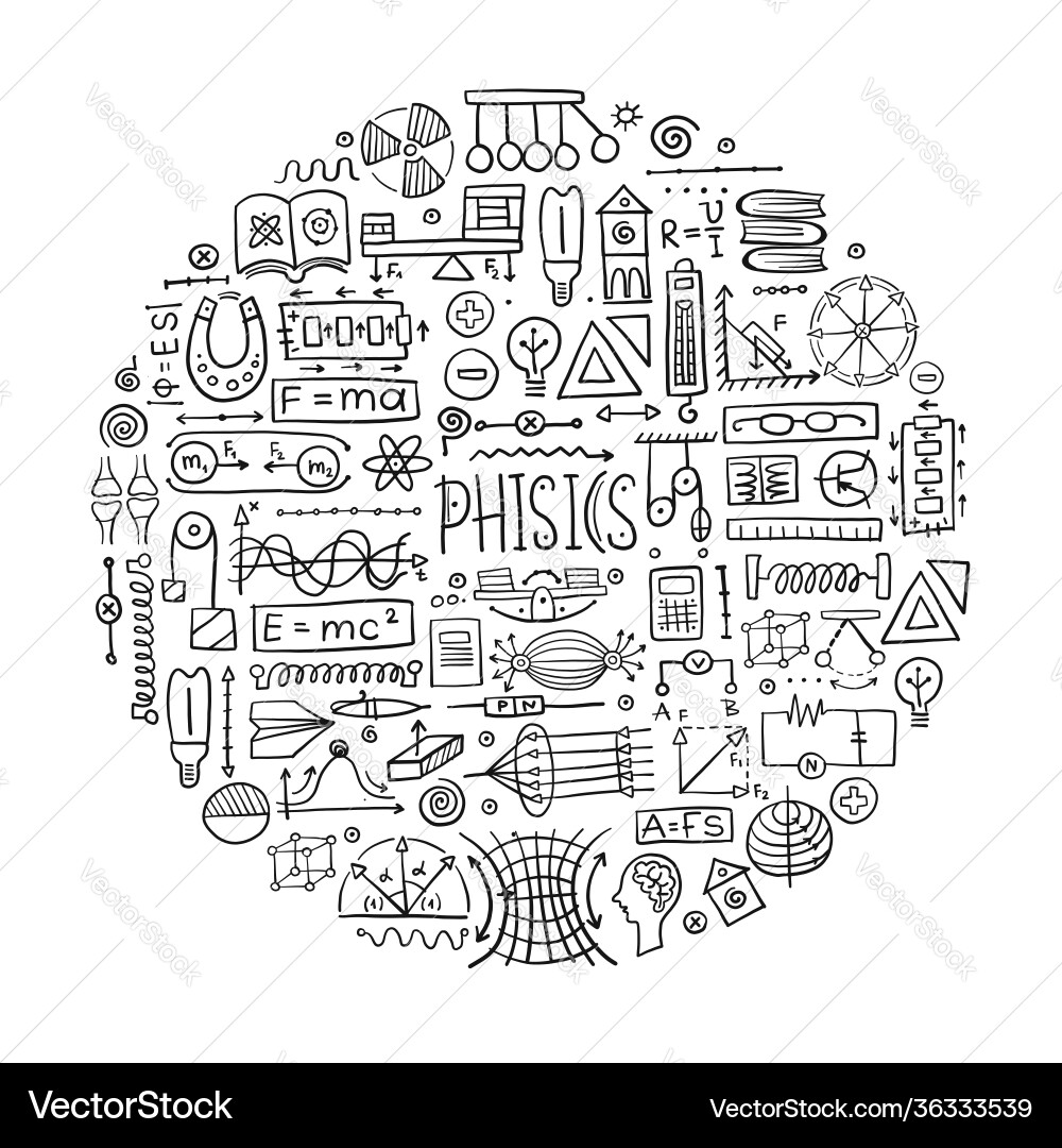 Physics Science Symbols Background Royalty Free Vector Image