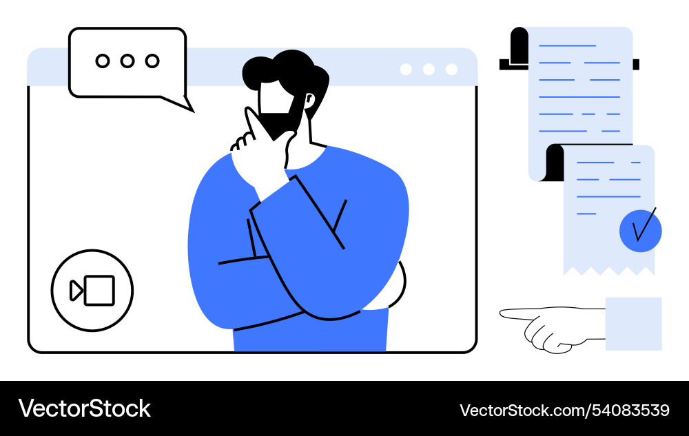 Virtual meeting and document management concept Vector Image