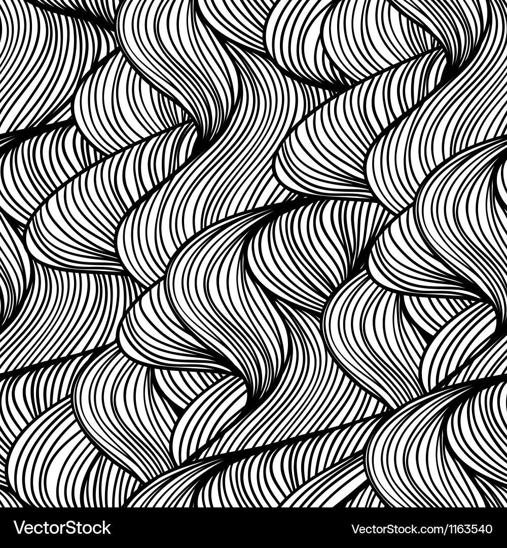 Abstract Wave Pattern - Black and White Royalty Free Vector