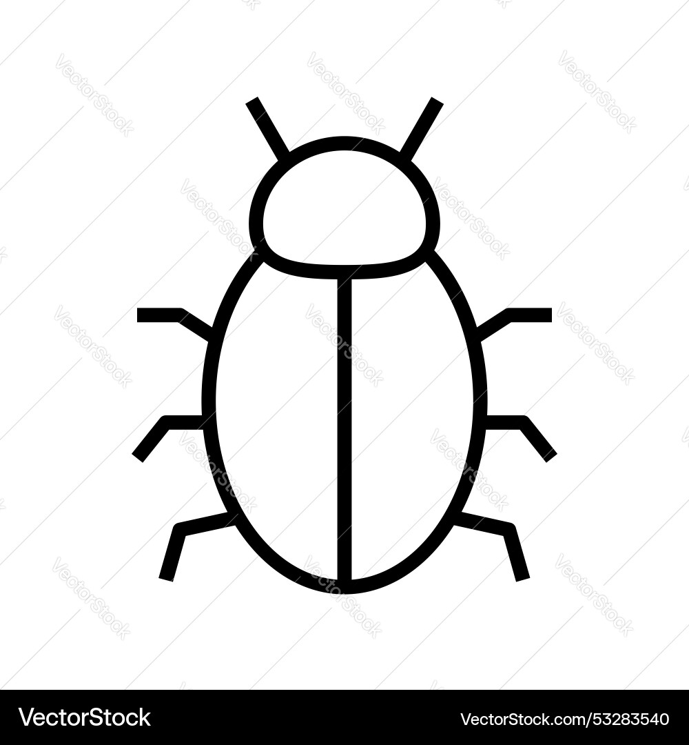 Bug icon outline style design isolated on white Vector Image Bug icon outline style design isolated on white Vector Image