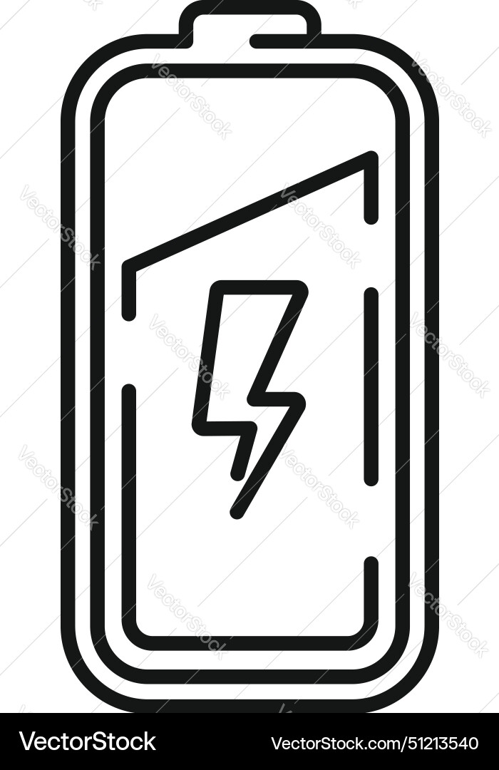 Charging battery level up icon outline Royalty Free Vector